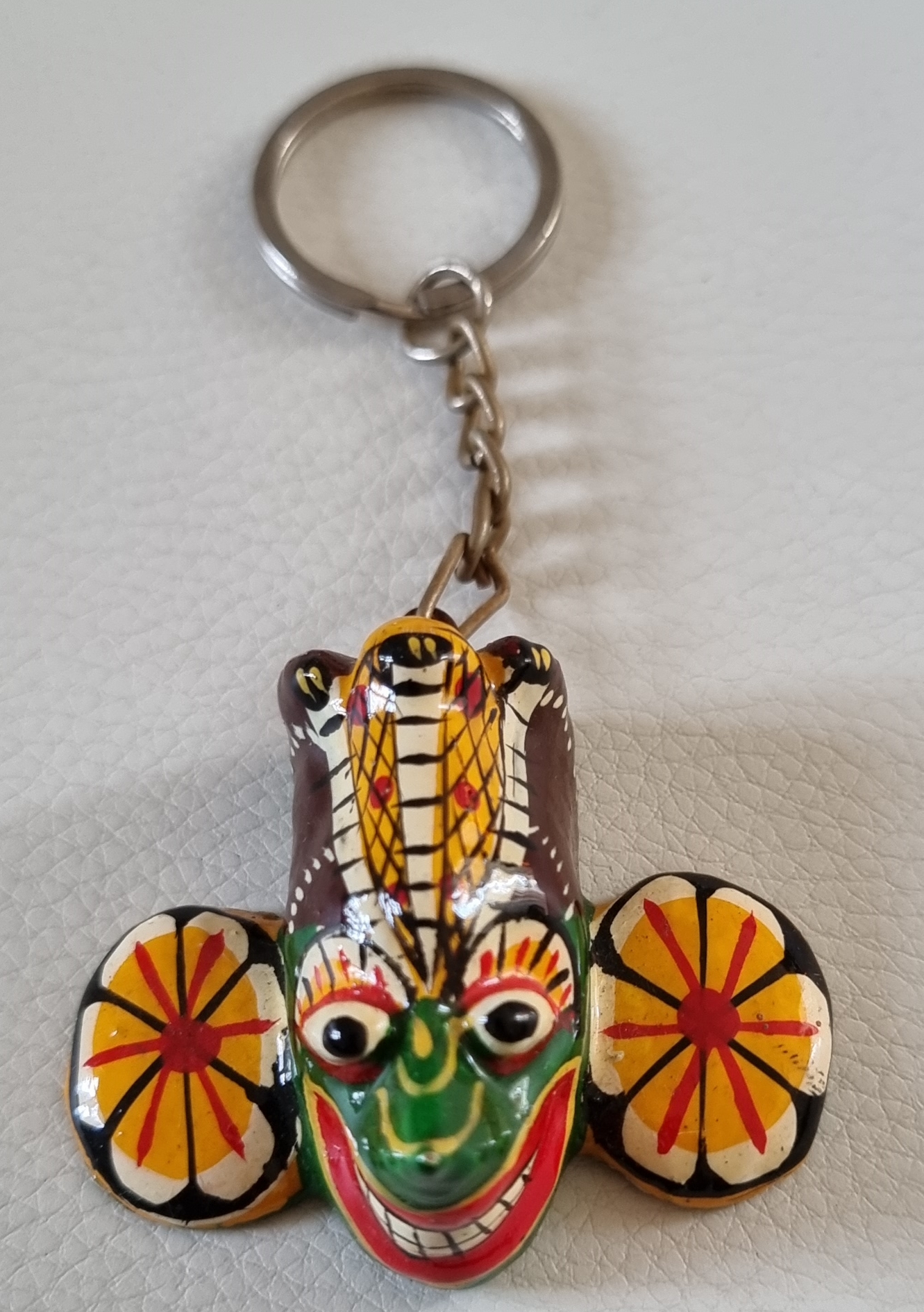 Srilankan Traditional Wooden Mask Keyring | Srika UK Lanka
