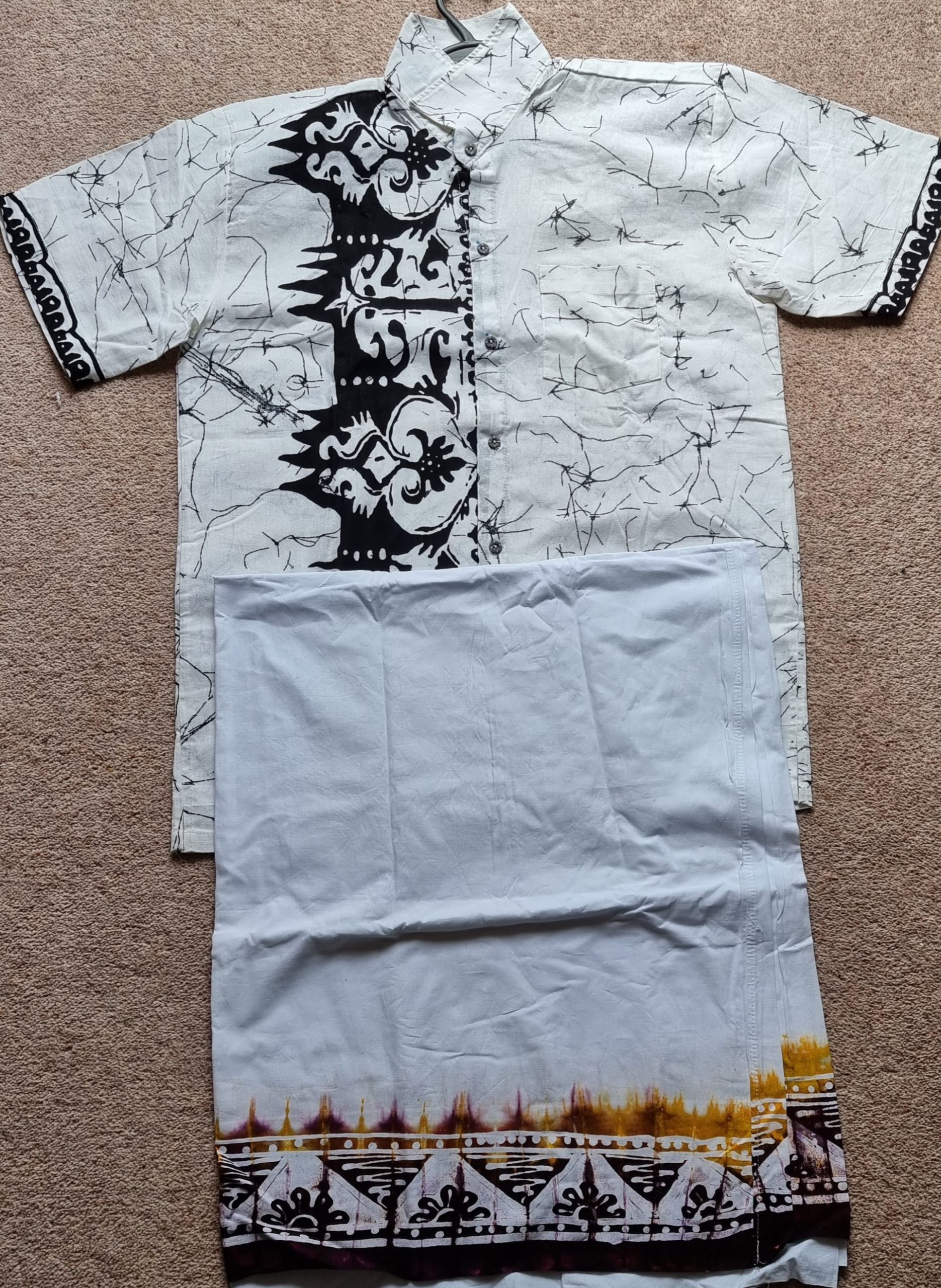 Batik sarong and shirt for adults